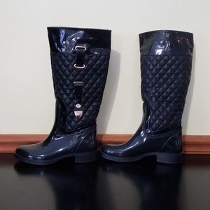 Posh Wellies | Shoes | Posh Wellies Black Diamond Quilted Tall Rain ...